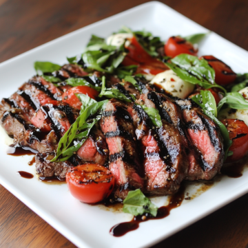 Balsamic Grilled Flank Steak Caprese - cookingheavenly