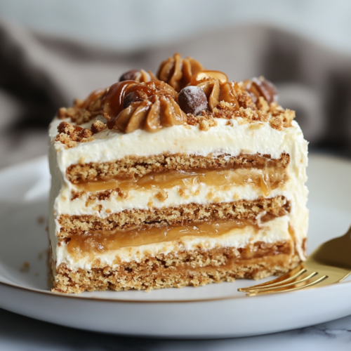 Ritz Cracker Salted Caramel Icebox Cake - cookingheavenly