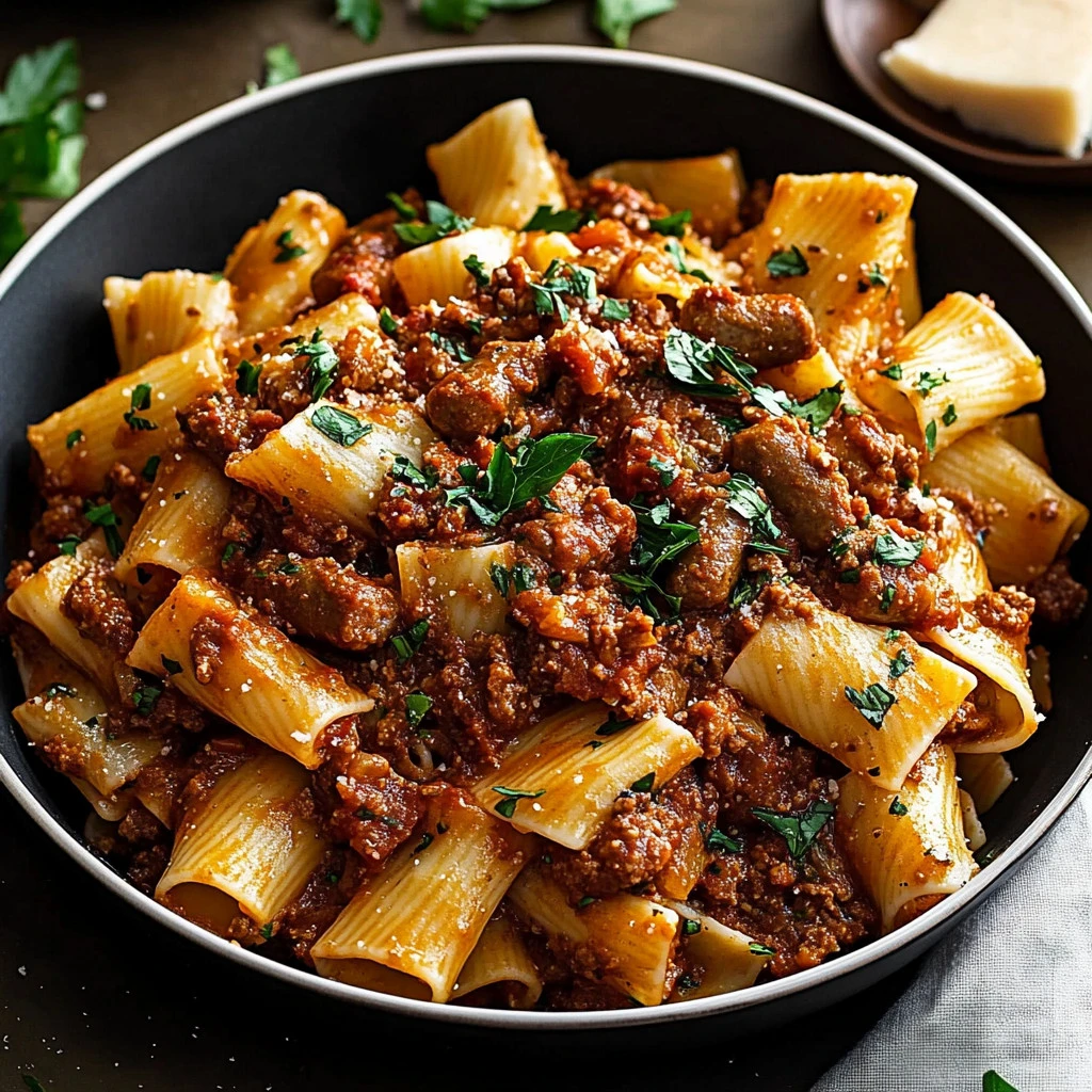Sausage Ragu with Pappardelle Pasta - cookingheavenly
