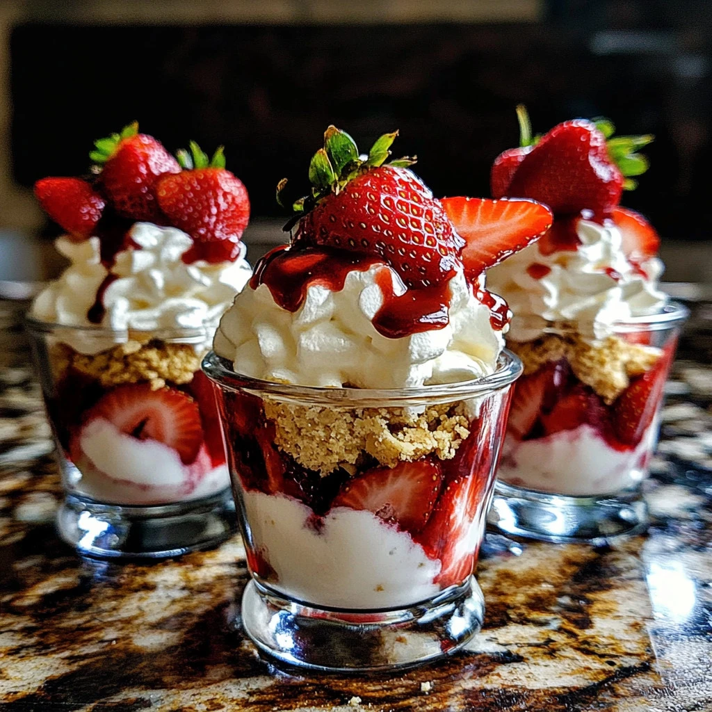 Strawberry Cheesecake Sundae Pots - cookingheavenly
