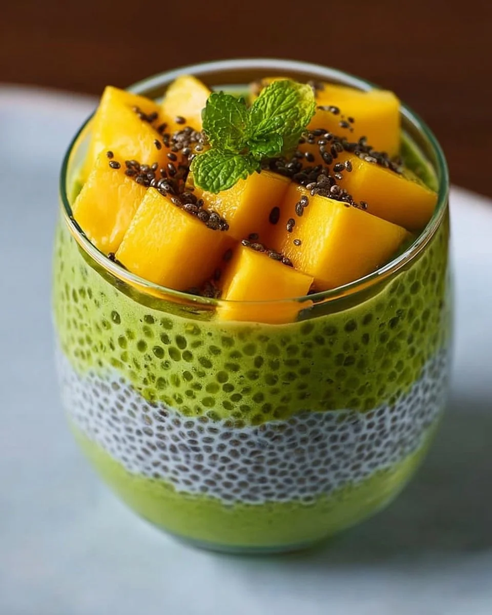Mango Matcha Chia Pudding