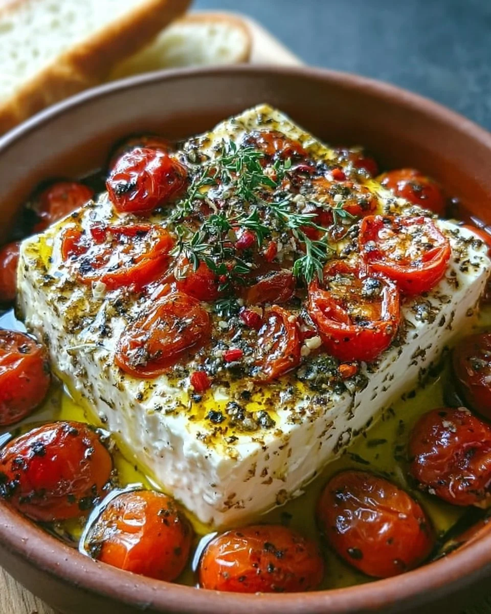 Mediterranean Baked Feta Appetizer