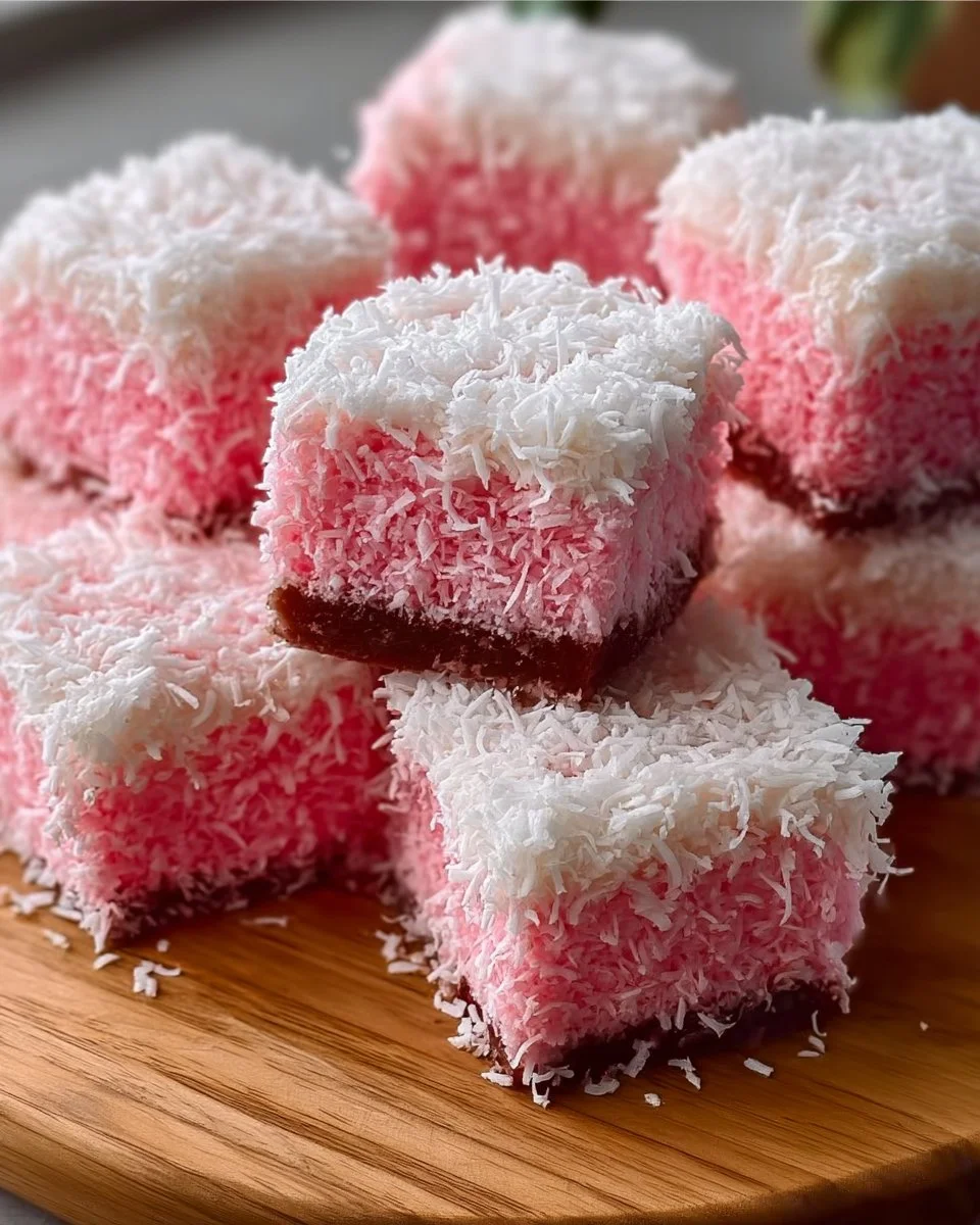 Pink Coconut Snowball Cake Bars