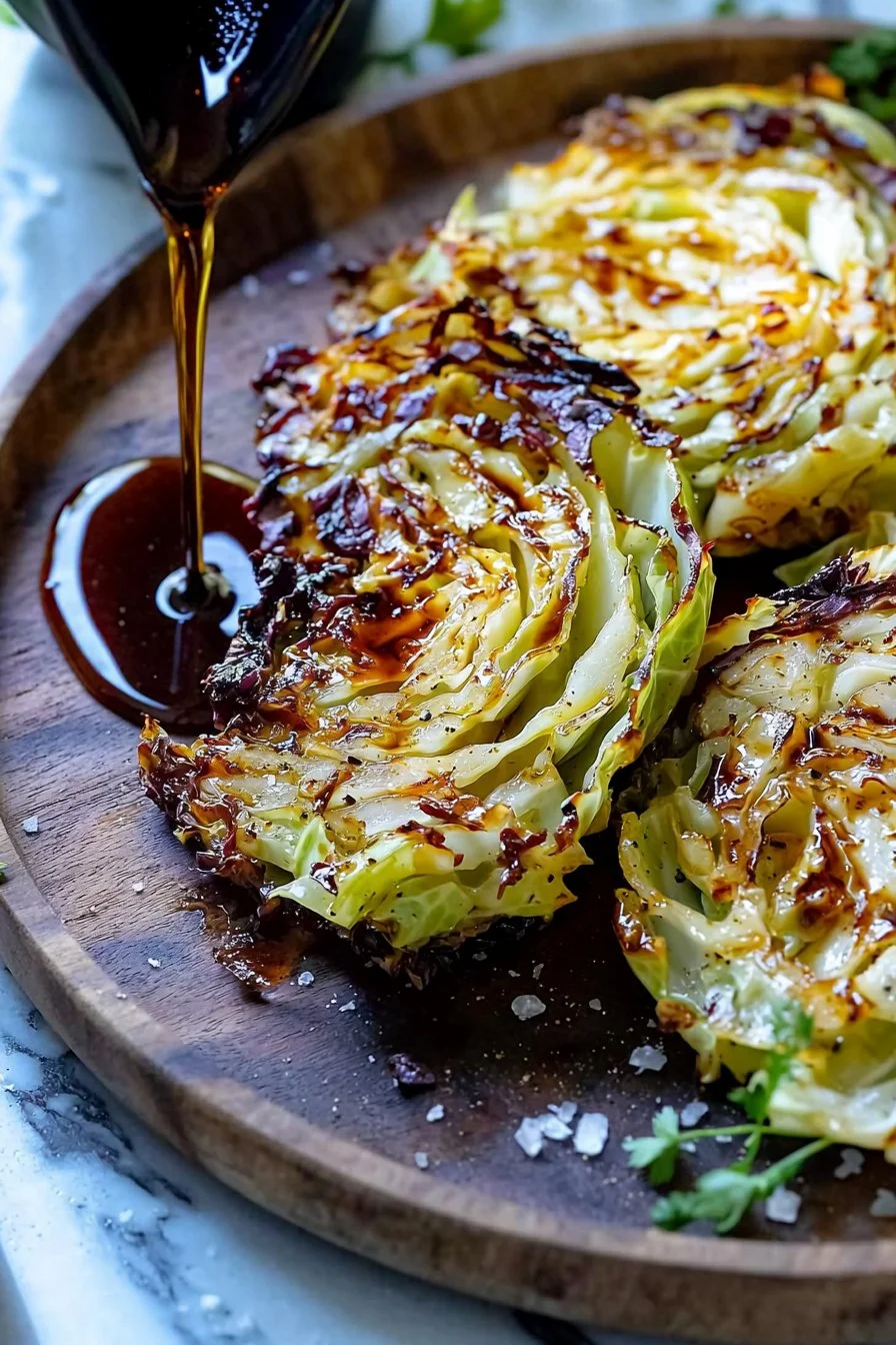 Balsamic, Honey Roasted Cabbage Steaks