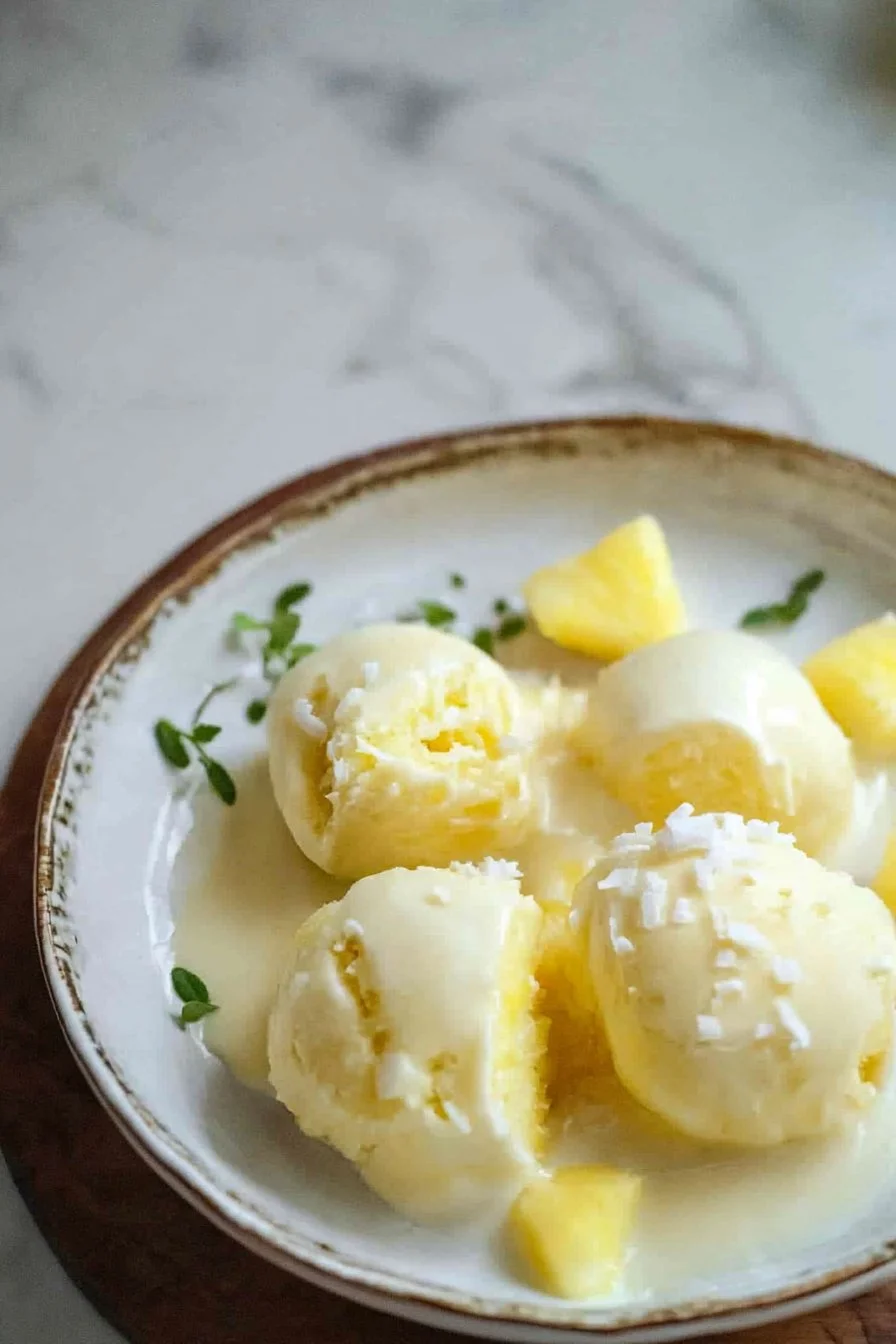 Easy Pineapple Coconut Ice Cream
