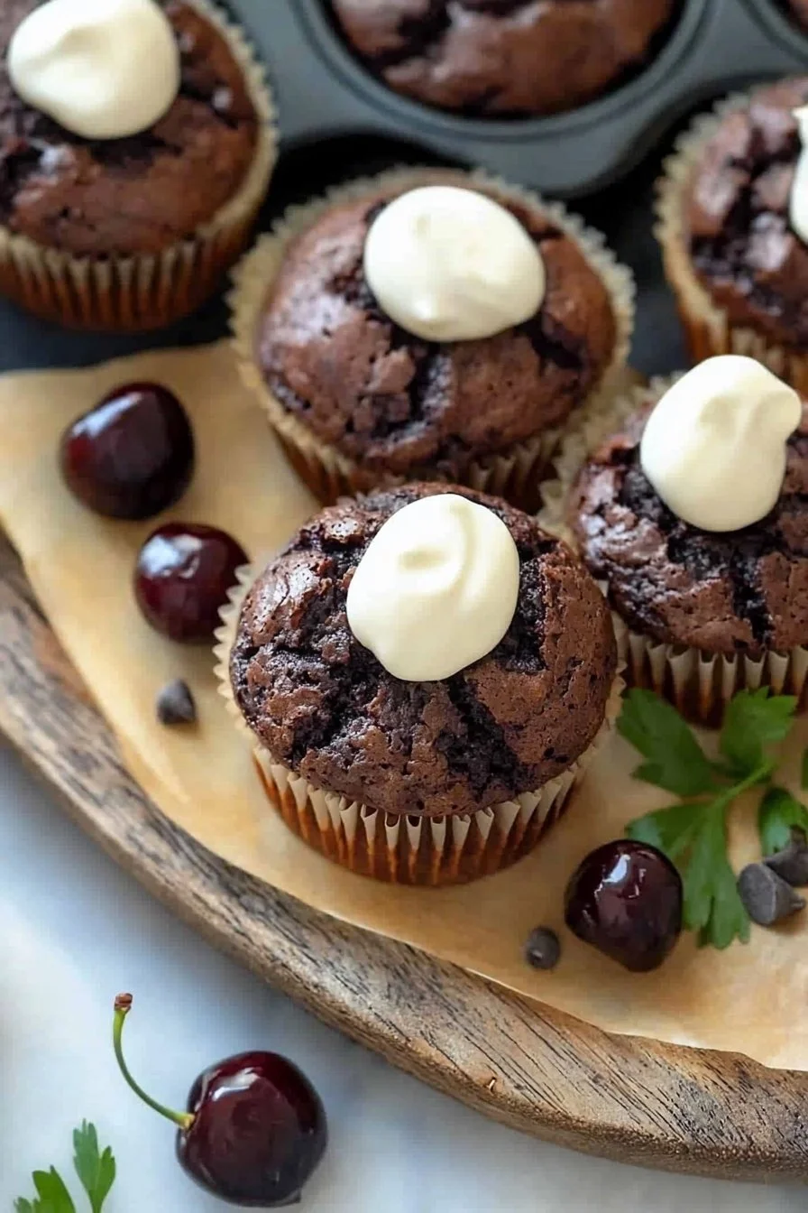 Homemade Chocolate Cherry Muffins